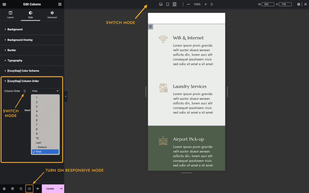 Change the Order of Columns for Different Devices – CozyStay Knowledge Base