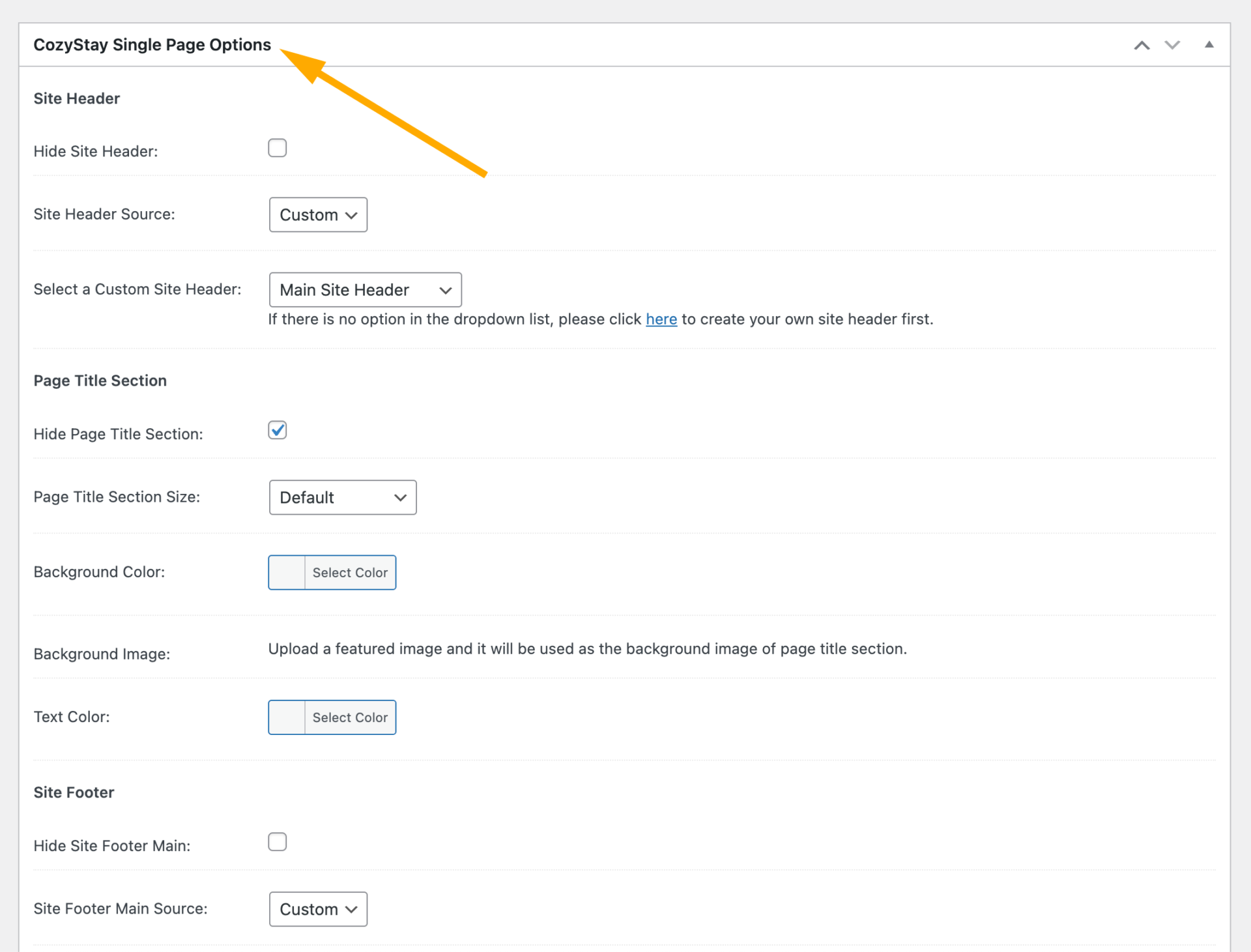 Single Page Options – CozyStay Knowledge Base