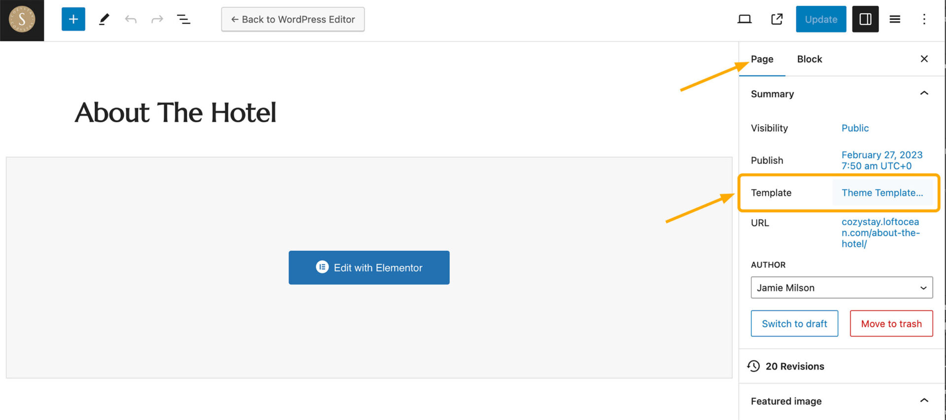 Choose Page Template – CozyStay Knowledge Base