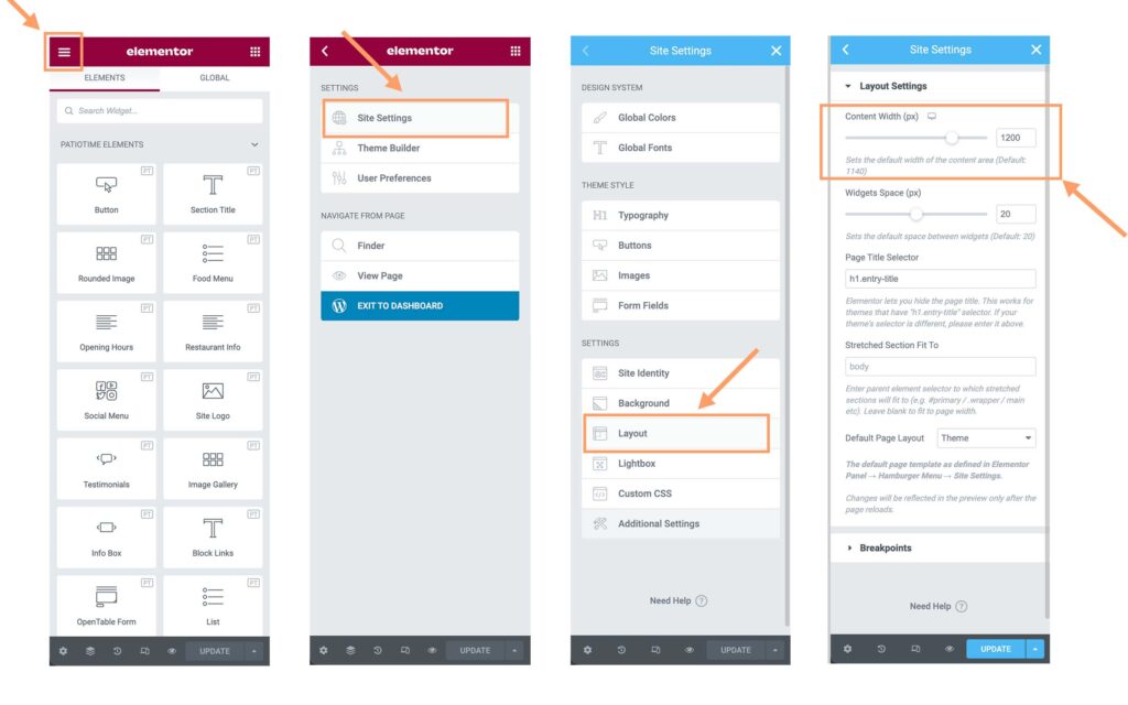 Site Layout & Site Width – PatioTime Knowledge Base