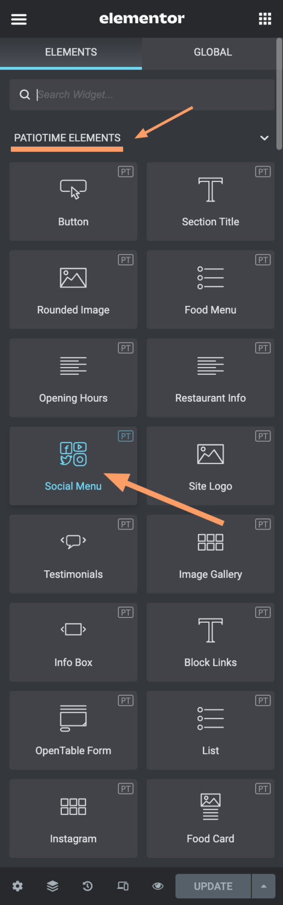 Social Menu – PatioTime Knowledge Base
