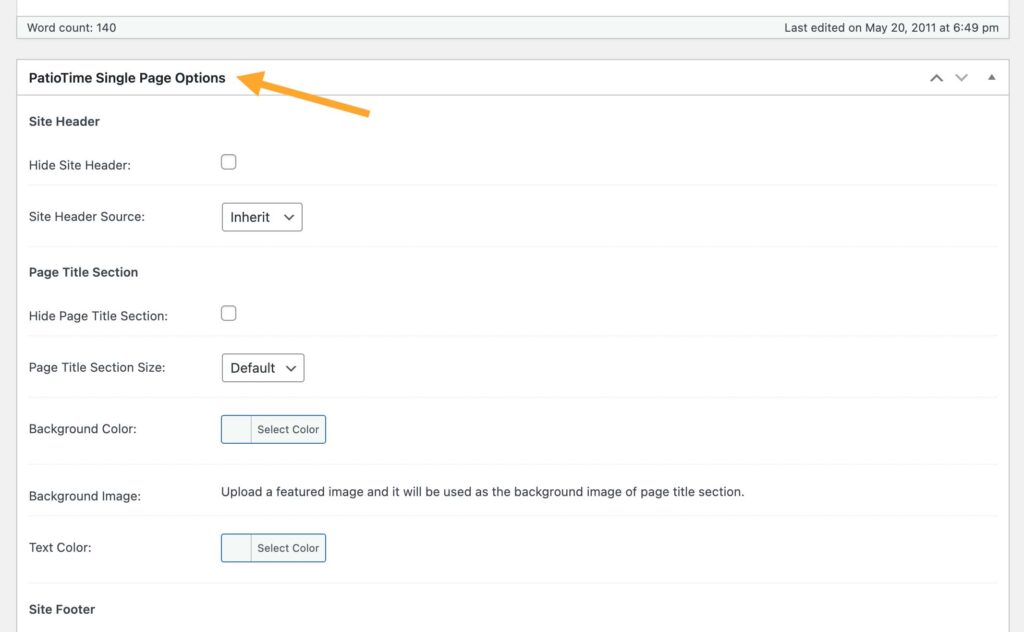 Single Page Options – PatioTime Knowledge Base